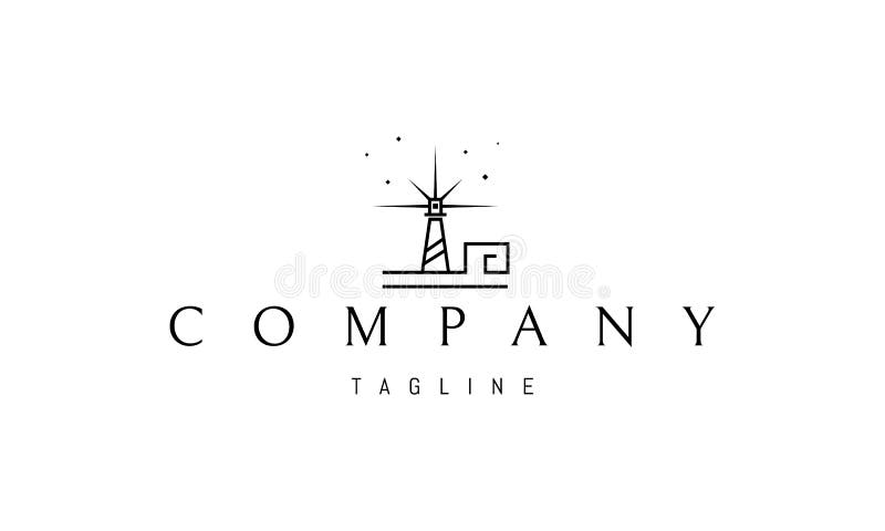 Vector Logo on Which an Abstract Image of a Lighthouse Against the ...