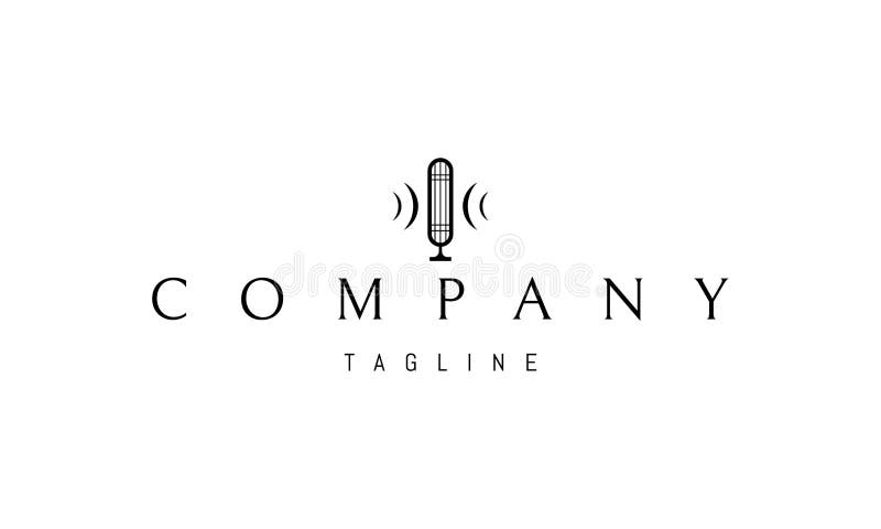 Vector Logo on Which an Abstract Image of a Microphone with Radio Waves ...