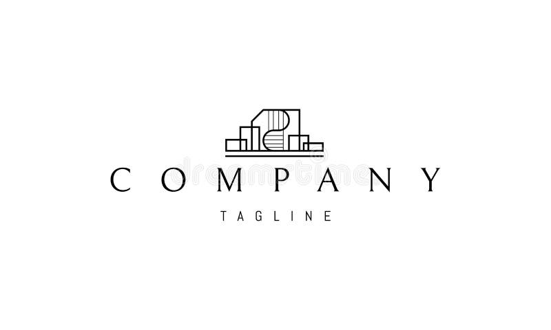 Vector Logo on Which an Abstract Image of a Modern Building Complex of ...