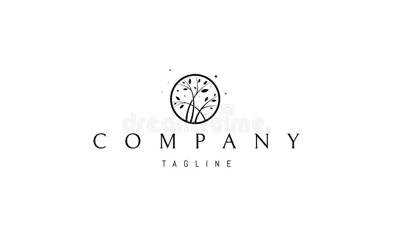 Vector Logo on Which an Abstract Image of Several Branches with Leaves ...