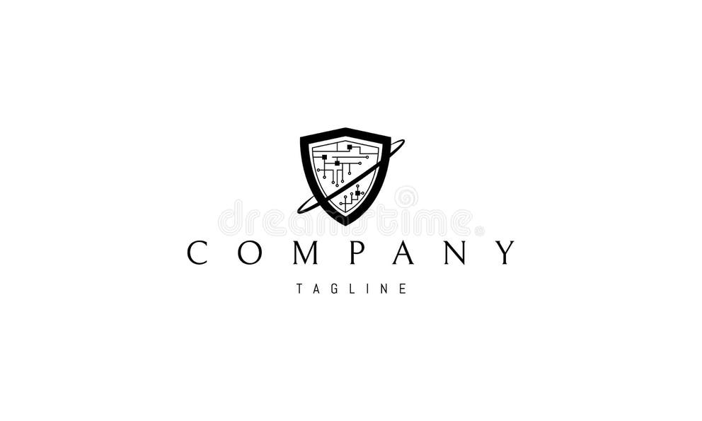 Vector Logo on Which an Abstract Image of a Shield with a Computer ...