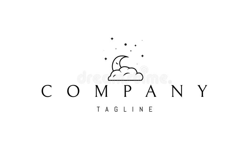 Vector Logo on Which an Abstract Image of the Sleeping Moon in the ...