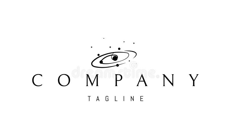 Vector Logo on Which an Abstract Image of the Solar System with Planets ...