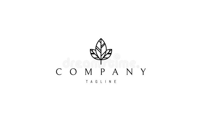 Vector Logo on Which an Abstract Image of Three Leaves. Stock Vector ...