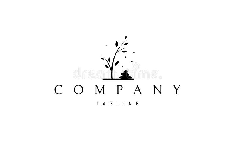 Vector Logo on Which an Abstract Image of a Tree and Piles of Stones ...