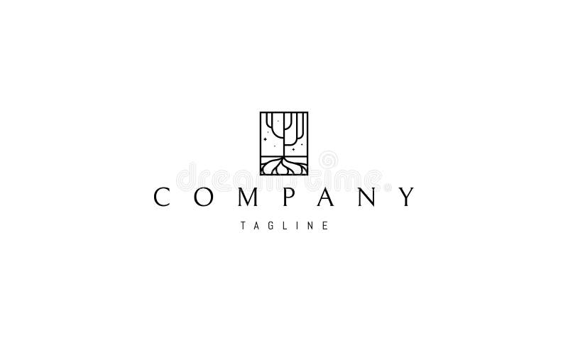 Vector Logo on Which an Abstract Image of a Tree with a Root in a ...