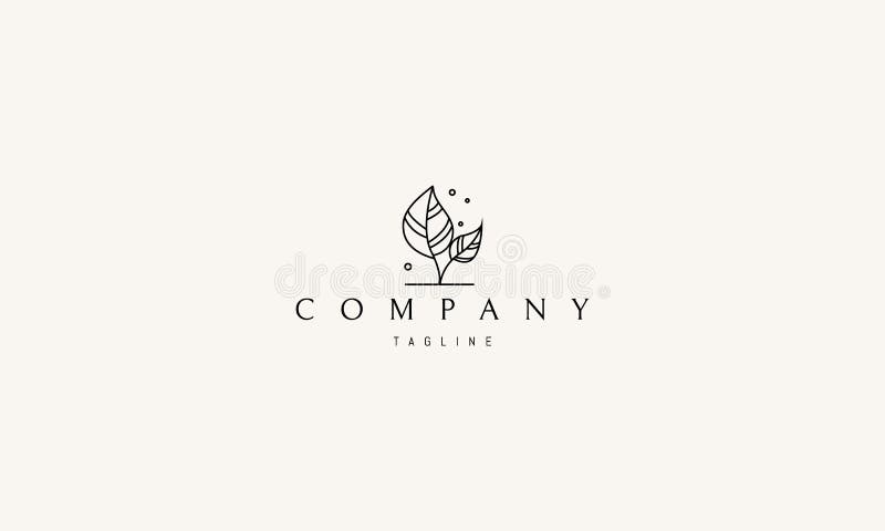 Vector Logo on Which an Abstract Image of Two Leaves. Stock Vector ...