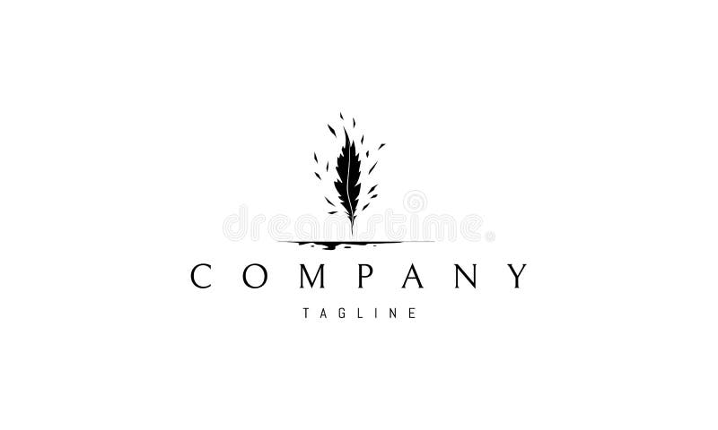 Vector Logo on Which an Abstract Image of a Writing Ink Pen and Spilled ...