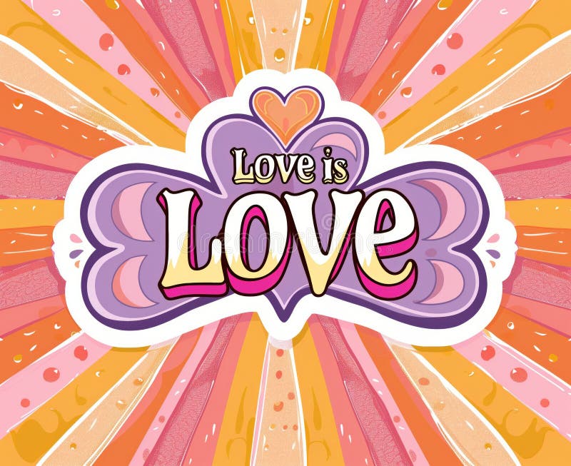 Vector Logo of the Words Love is Love in a Groovy Retro Style Stock ...
