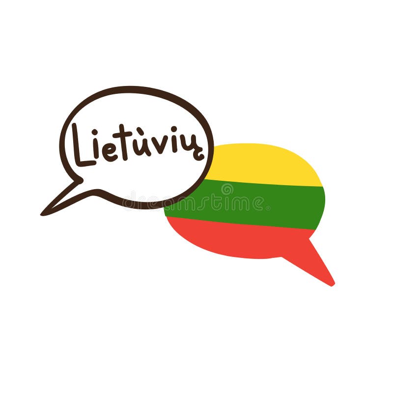 Vector Logoillustration Der Litauischen Sprache Mit Zwei Spracheblasen ...