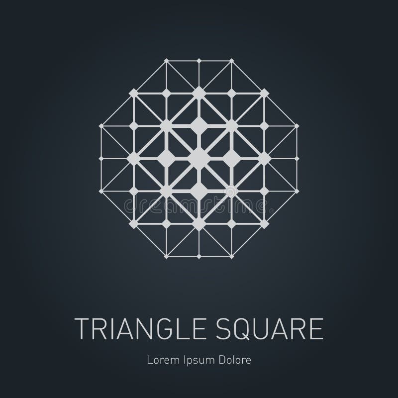 Low Poly Mesh Modern Stylish Logo Design Element With Squares