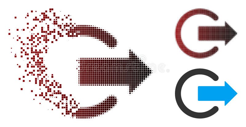 Decomposed Pixel Halftone Logout Icon Stock Vector - Illustration of ...