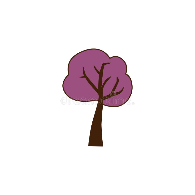 Vector Lonely Tree Icon. Vector Purple Tree Icon Stock Vector ...