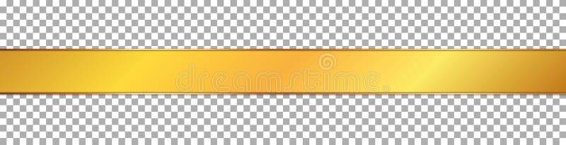 Long Gold Ribbon Banner with Gold Frame on Transparent Background Stock ...