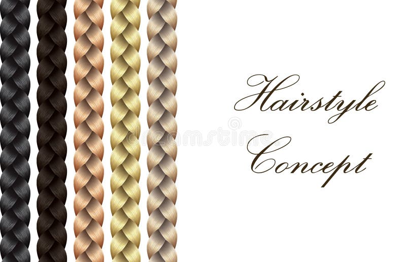 Vector Long Hair Braid Model Isolated Round Blond Hairstyle Frame ...