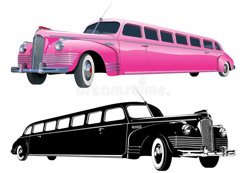 Vector cartoon limousine stock vector. Illustration of auto - 13874678