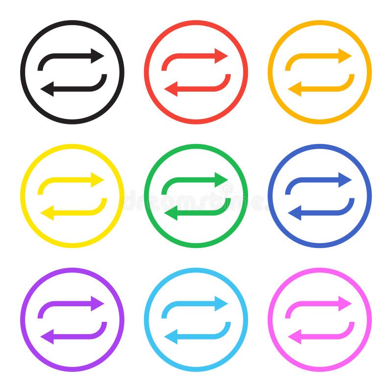 Vector Loop Icon Button in Multiple Colours Collection for Media Music ...