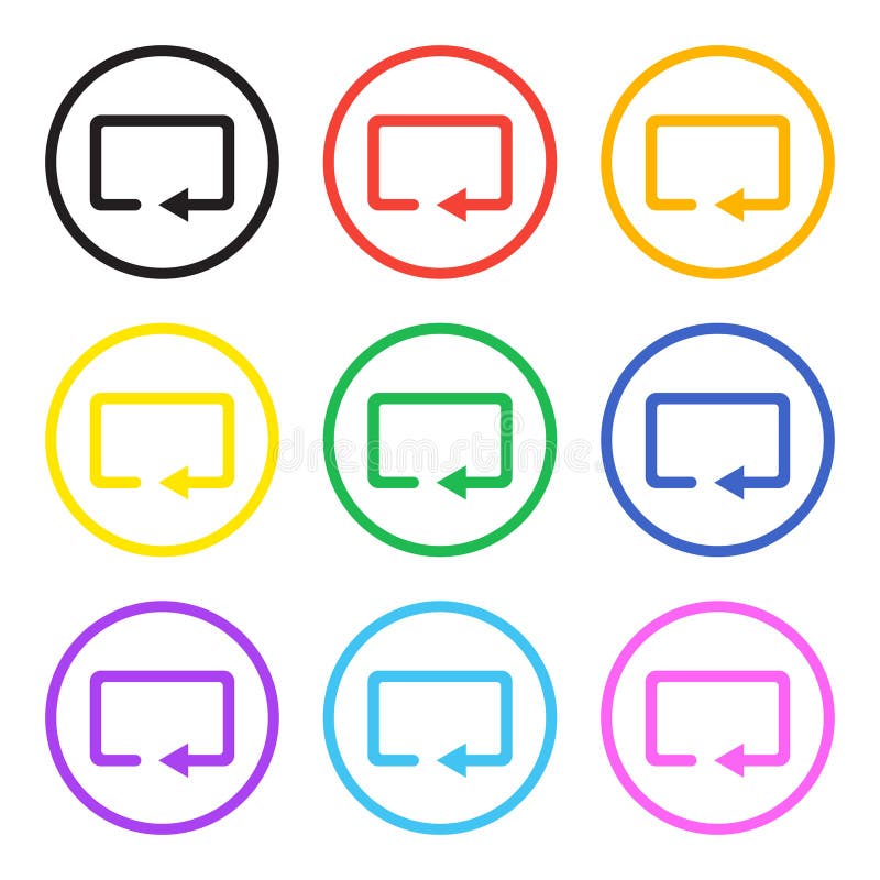 Vector Loop Icon Button in Multiple Colours Collection for Media Music ...