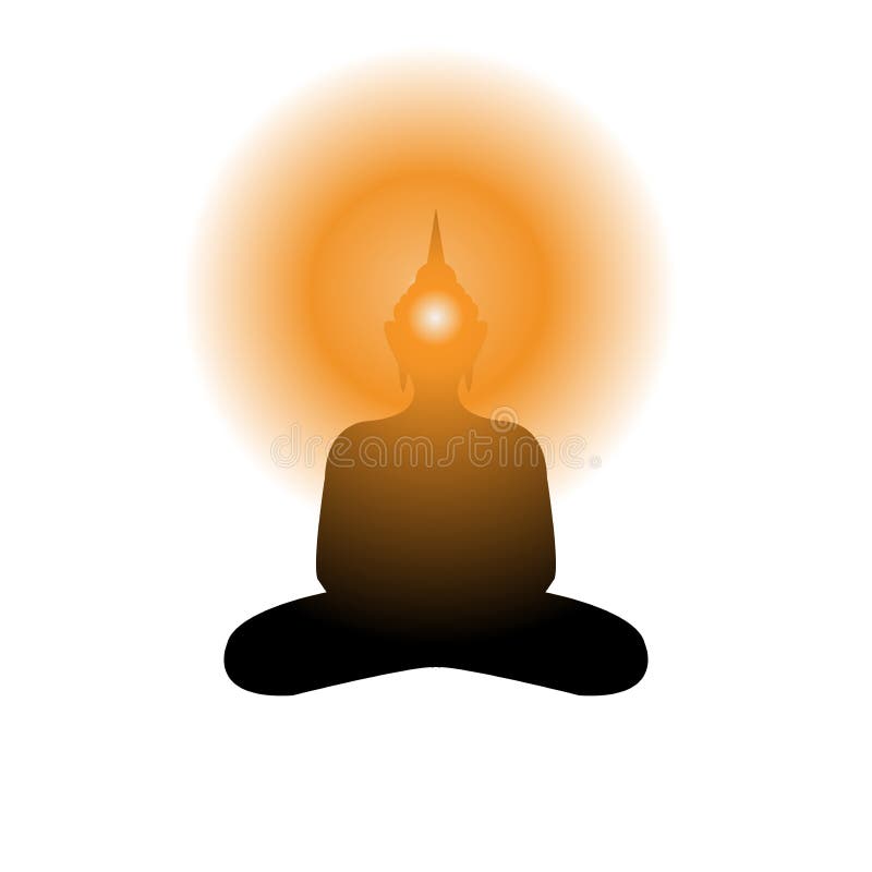 Vector of Lord Buddha Silhouette with Multicolour Buddha Shadow and the ...