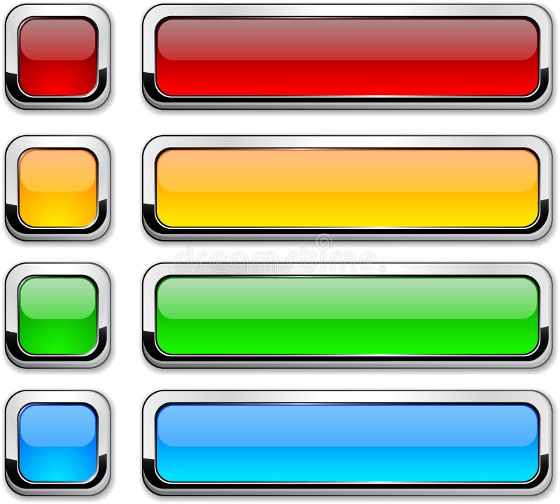 Botones Rectangulares Metálicos Ilustración del Vector - Ilustración de ...