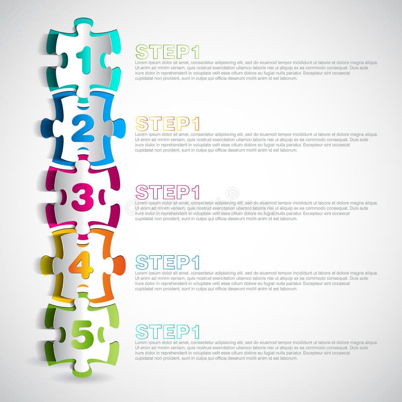 Vector Los Iconos Del Progreso - Un Dos Tres Cuatro Stock de ...