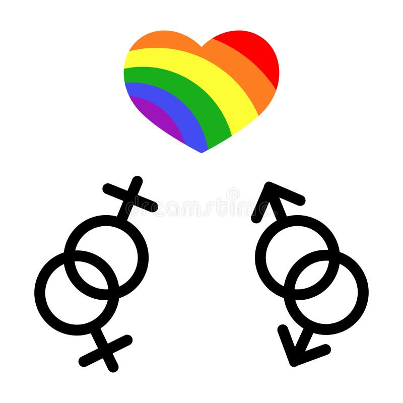 Vector Los Símbolos Gay Del Corazón Y Del Amor Del Arco Iris De Lgbt