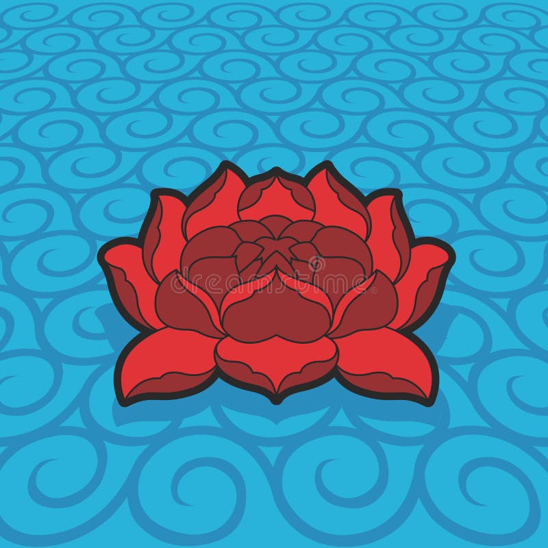 Vector: Lotus Flower Background Stock Vector - Illustration of leaf ...