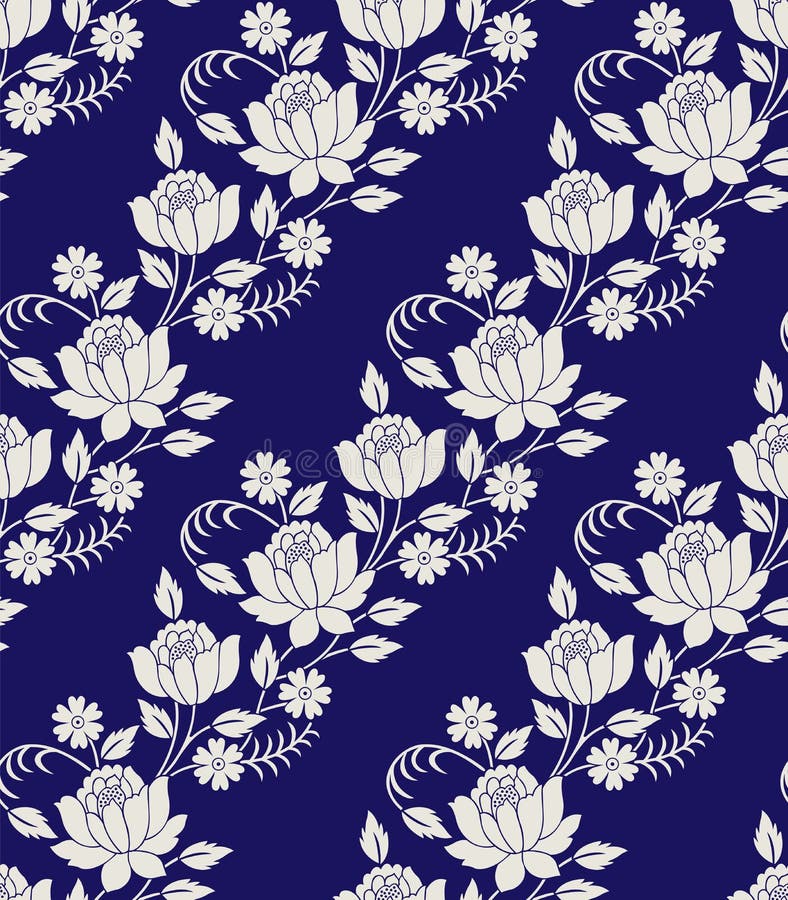 Vector Lotus Flower Wallpaper Pattern Design Stock Vector ...