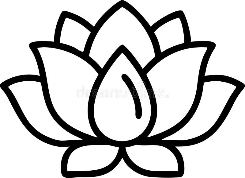 Vector Lotus Outline Icon Design Stock Vector - Illustration of ...