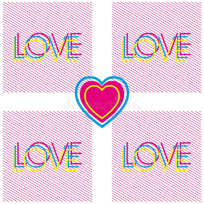 Vector Love Colorful Poster Stock Vector - Illustration of teen, draw ...