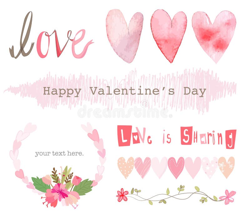 Vector of love elements stock vector. Illustration of graphic - 49407189