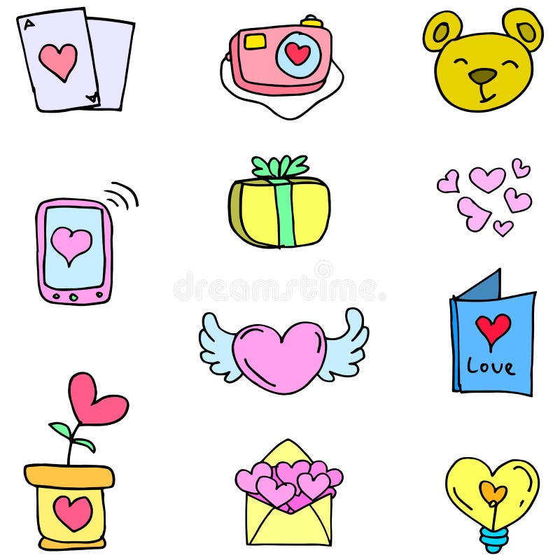 Vector of Love Theme Doodles Stock Vector - Illustration of element ...
