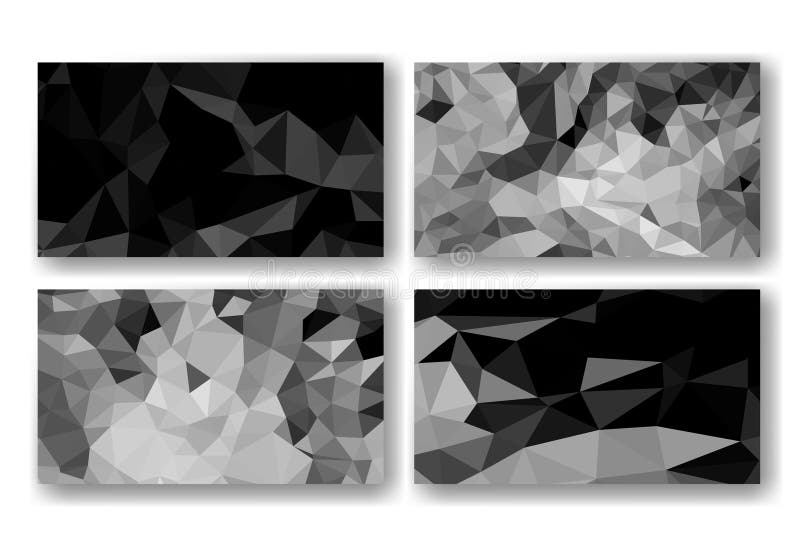 Vector Low Poly Abstract Black and White Horizontal 16x9 Presentation ...