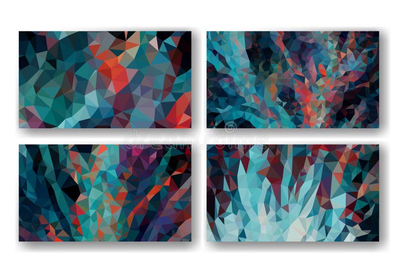 Vector Low Poly Abstract Colorful Horizontal 16x9 Presentation Covers ...