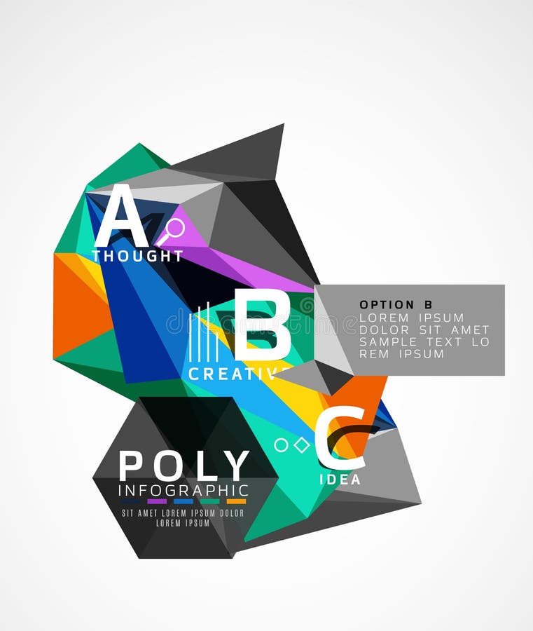 Vector Low Poly Abstract Infographics Stock Illustration - Illustration ...