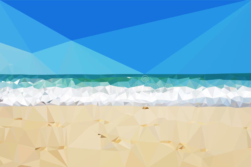 Vector Low Poly Day Beach Background Stock Vector - Illustration of ...