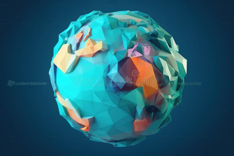 Vector Low Poly Earth Illustration Polygonal Globe Icon. Generative AI ...