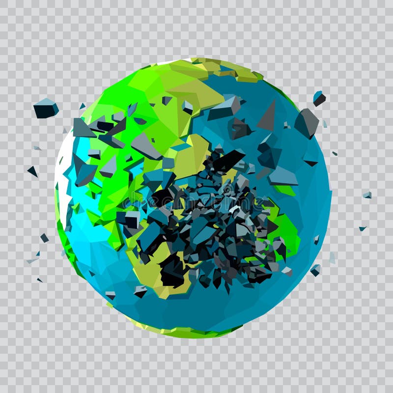 Vector Low Poly Earth Illustration. Polygonal Globe Icon. Stock Vector ...