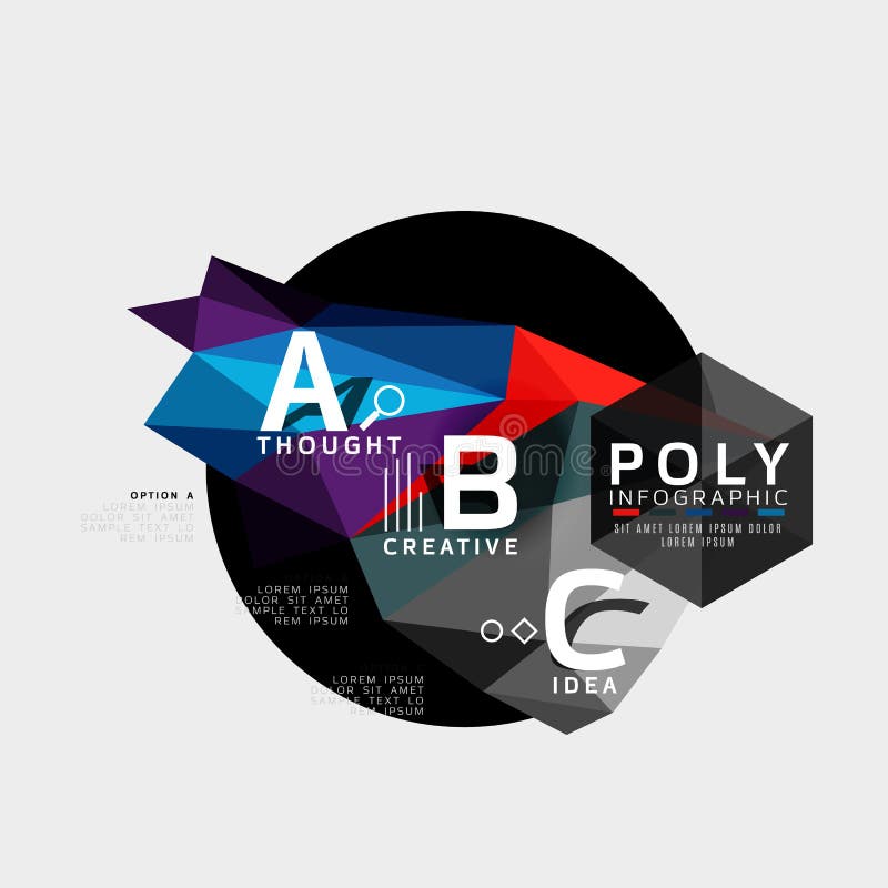 Vector Low Poly Geometric Infographics Stock Vector - Illustration of ...