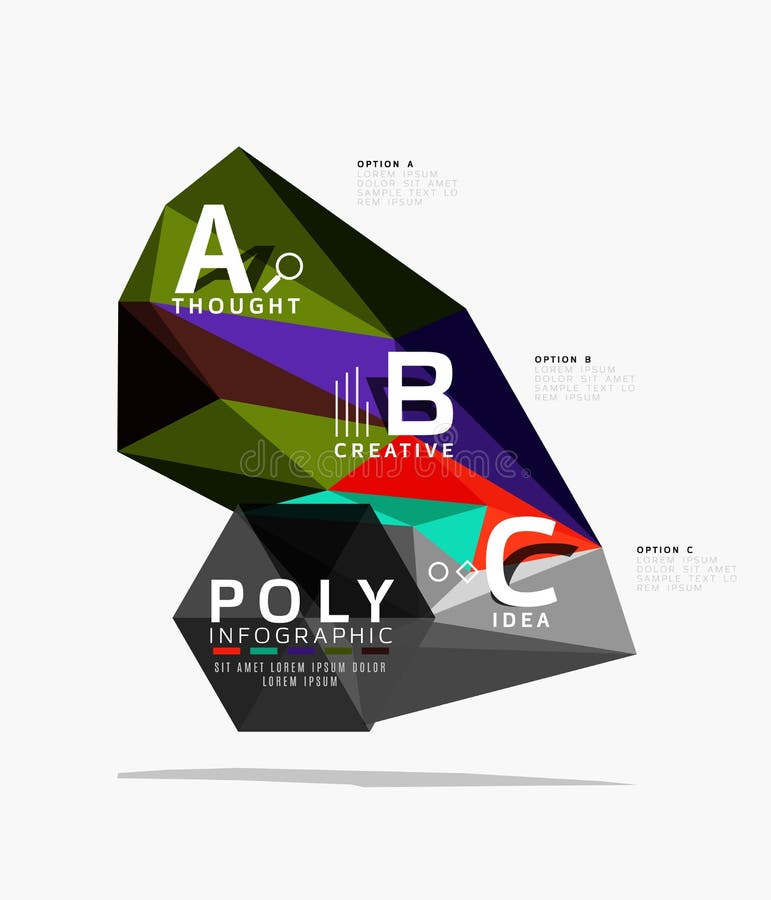 Vector Low Poly Geometric Infographics Stock Vector - Illustration of ...