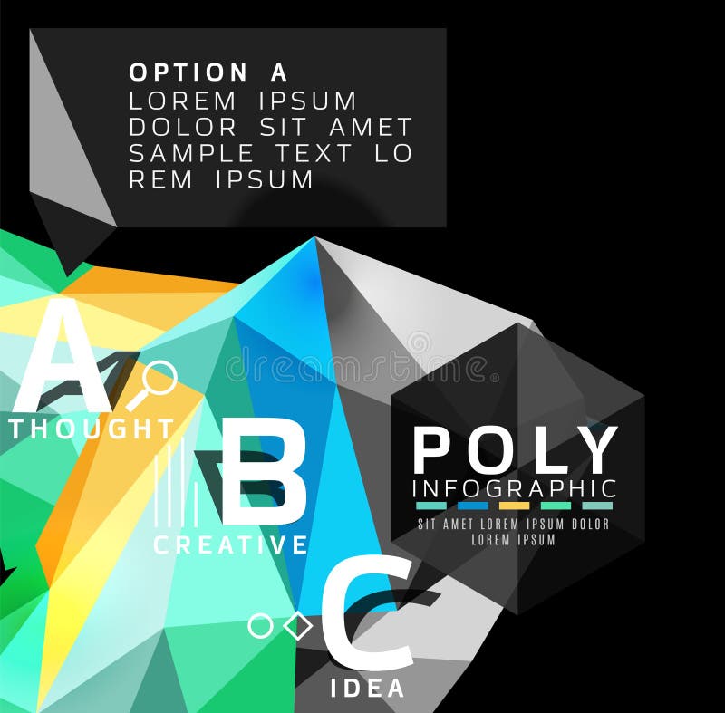 Vector Low Poly Geometric Infographics Stock Vector - Illustration of ...