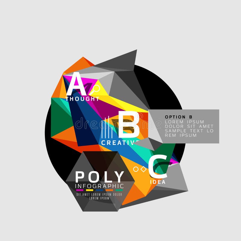 Vector Low Poly Geometric Infographics Stock Vector - Illustration of ...