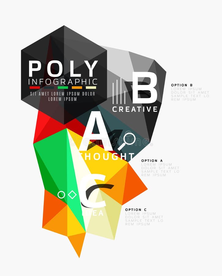 Vector Low Poly Geometric Infographics Stock Vector - Illustration of ...