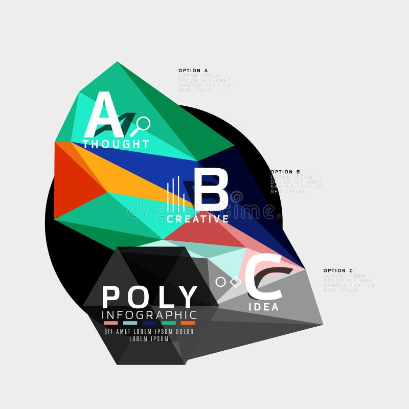 Vector Low Poly Geometric Infographics Stock Vector - Illustration of ...