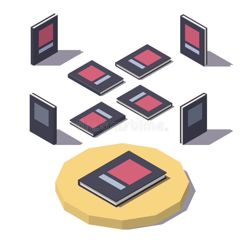 Vector Low Poly Isometric Book Stock Vector - Illustration of object ...