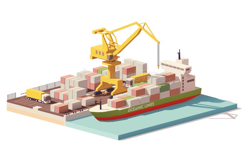 Port Container Crane Stock Illustrations – 21,693 Port Container Crane ...