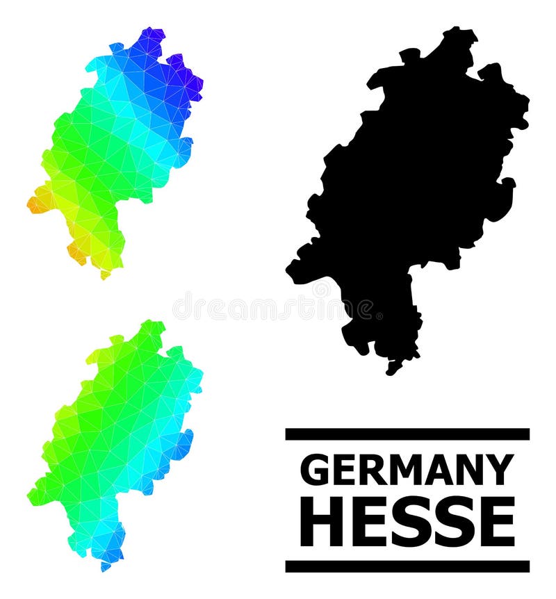 Lowpoly Spectrum Map of Hesse State with Diagonal Gradient Stock Vector ...