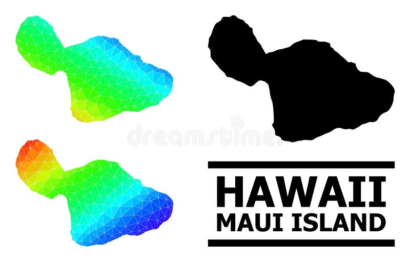 Polygonal Spectrum Map of Maui Island with Diagonal Gradient Stock ...