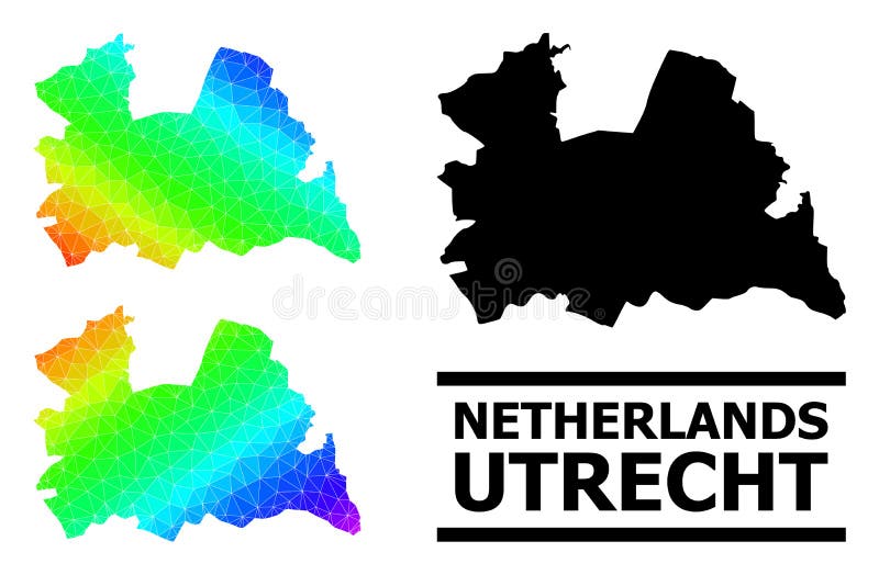 Lowpoly Spectral Colored Map of Utrecht Province with Diagonal Gradient ...