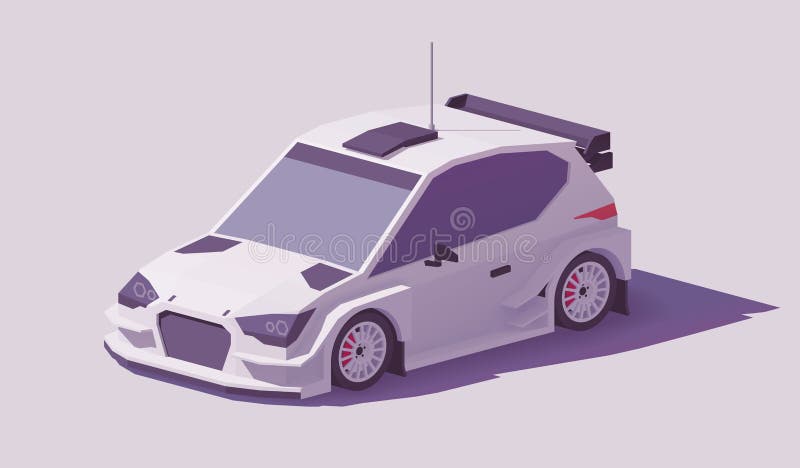 Vector Low Poly Rally Racing Car Stock Vector - Illustration of ...